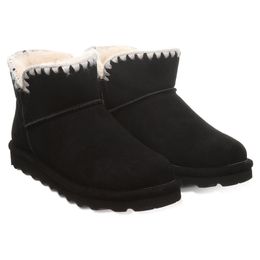 Winterboots Bearpaw "Yvonne", Damen, Gr. 40, schwarz, Veloursleder, Schuhe Winterboots, Schlupfstiefel, Snowboots mit Warmfutter