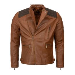 Rock Creek Lederjacke Herren Gr&ouml;&szlig;e S dunkelbraun