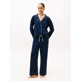 Damen Pyjama, Tommy Hilfiger Underwear, Gr. XLschwarz night navy, Jersey, Obermaterial: 57% Baumwolle, 38% Modal, 5% Elasthan, Homewear-Sets, im