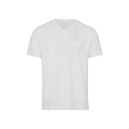 T-Shirt TRIGEMA "TRIGEMA V-Shirt COOLMAX", Herren, Gr. S, wei&szlig;, 100% Polyester (recycelt), Shirts T-Shirt