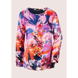 Madeleine Mode MADELEINE Damen Langarmbluse "Bluse Elegante Seidenbluse mit floralem Print", pink, Modern, Gr. 36, Obermaterial: 100% Seide silk., Blusen