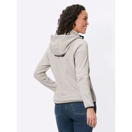Casual Looks Damen Fleecejacke, grau, Gr. 38, meliert, unifarben, 100% Polyester, Jacken
