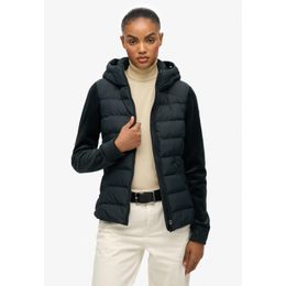 Superdry Damen Steppjacke "HOODED FUJI STORM JACKET"eclipse navy, Gr. S, unifarben, Web, Obermaterial: 100% Polyester, Jacken