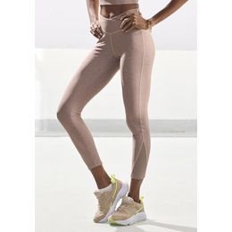 active by Lascana LASCANA ACTIVE Funktionsleggings taupe Gr. XS (32/34) f&uuml;r Damen. Mit Allover-Druck. Figurbetont