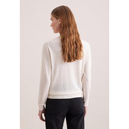 Seidensticker Damen Strickpullover, wei&szlig;, Gr. M, unifarben, 90% Wolle, 10% Seide, Pullover, Sweater Uni