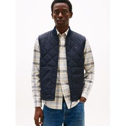 Tommy Hilfiger Herren Steppweste "DIAMOND QUILTED VEST", blau, Gr. L, Web, Obermaterial: 100% Polyamid, Westen, mit Rautenmuster