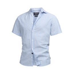 INDICODE Jeans Button Up Shirt 'INBravida' male Blue, White size L