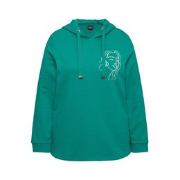 Ulla Popken Sweatshirt Damen Gr&ouml;&szlig;e XXXL/4XL jade / wei&szlig;