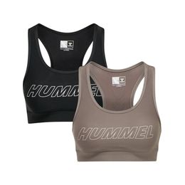 Hummel Sport-BH 'Tola' Damen Gr&ouml;&szlig;e M beige / schwarz / wei&szlig;