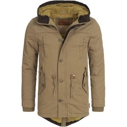 INDICODE JEANS Parka 'Barge' Herren Gr&ouml;&szlig;e XXL brokat / dunkelbraun / oliv