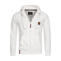 INDICODE Jeans Zip-Up Hoodie 'Braidwood' male White size L