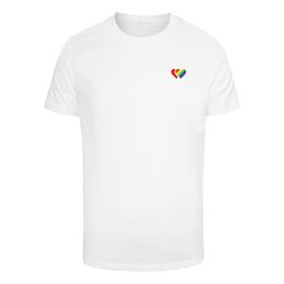 Mister Tee Shirt 'Double Hearts Pride' Herren Gr&ouml;&szlig;e 4XL gelb / lila / feuerrot / wei&szlig;