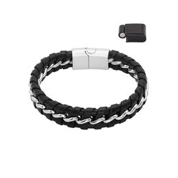 Heideman Armband 'Laurin' Herren Gr&ouml;&szlig;e 21 schwarz / silber