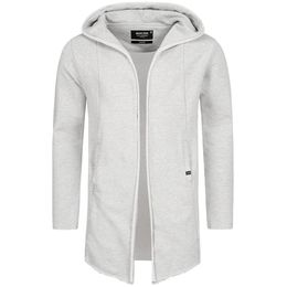 INDICODE Jeans Zip-Up Hoodie 'Brekstad' male Grey size S