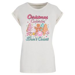 F4NT4STIC T-Shirt 'Christmas Calories Dont Count Candy' Damen Gr&ouml;&szlig;e 5XL sand / mischfarben