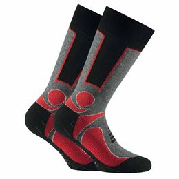 Rohner Socks Socken Damen Gr&ouml;&szlig;e 43/46 grau / rot / schwarz