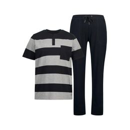 JP1880 Long Pajamas male Grey, Black size L