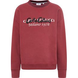 Carlo Colucci Sweatshirt ' De Tomas ' Herren Gr&ouml;&szlig;e S bordeaux / schwarz / wei&szlig;
