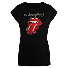 F4NT4STIC Shirt 'The Rolling Stones Plastered Tongue Washed' female Black size XL