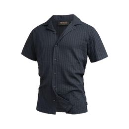 INDICODE Jeans Button Up Shirt 'Crepe' male Blue size L