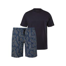 Men Plus Pyjama kurz Herren Gr&ouml;&szlig;e 5XL navy / petrol / schwarz