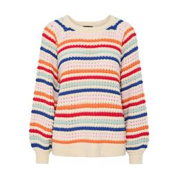 Pieces Pullover 'Dosla' Damen Gr&ouml;&szlig;e XS beige / blau / orange / rosa