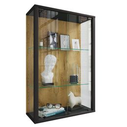 Vcm Glasvitrine h&auml;ngend Vitrine Glas mit ESG-Sicherheitsglas Ma&szlig;e: H. 80 x B. 60 x T. 25 cm H&auml;ngevitrine Glas Modern und platzsparend Glas Vitrinenschrank - Udina M