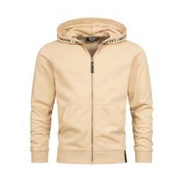 INDICODE JEANS Sweatjacke' Mobil ' Herren Gr&ouml;&szlig;e S beige / schwarz