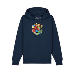 Watapparel Sweatshirt ' Pixel Zauberw&uuml;rfel ' Herren Gr&ouml;&szlig;e S navy / mischfarben