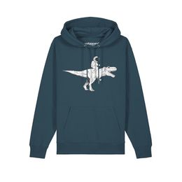 Watapparel Sweatshirt ' Astronaut on T-Rex ' male Blue size M