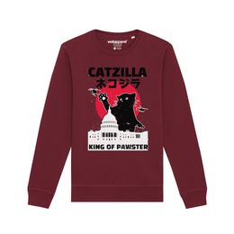 Watapparel Sweatshirt 'Catzilla' male Red size 5XL