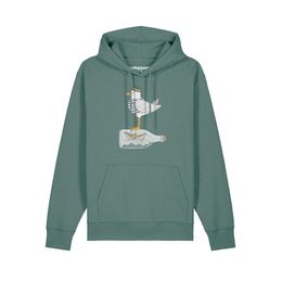 Watapparel Sweatshirt ' M&ouml;we mit Hut ' male Green size XS