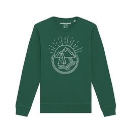 Watapparel Sweatshirt 'Natur ist sch&ouml;n' Herren Gr&ouml;&szlig;e 4XL dunkelgr&uuml;n / wei&szlig;