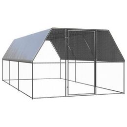 vidaXL Outdoor H&uuml;hnerk&auml;fig / H&uuml;hnerstall mit Komplett&uuml;berdachung 3 m, 6 m, 2 m