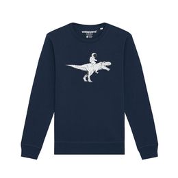 Watapparel Sweatshirt ' Astronaut on T-Rex ' male Blue size L