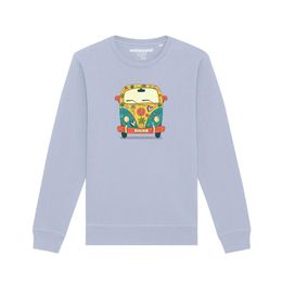 Watapparel Sweatshirt ' Hippies Bus ' male Blue size XL