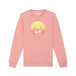 Watapparel Sweatshirt ' Sunset Cat ' male Pink size XS