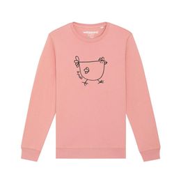 Watapparel Sweatshirt ' Le poulet - das Huhn ' Herren Gr&ouml;&szlig;e XL rosa / schwarz