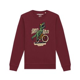 Watapparel Sweatshirt ' T-Rex Fahrrad ' male Red size 4XL