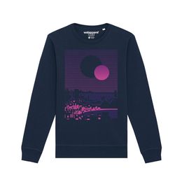Watapparel Sweatshirt ' Sun and Moon Skyline ' male Blue size XL