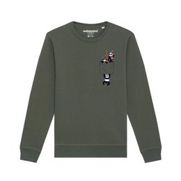 Watapparel Sweatshirt ' Pocket Pandas ' male Green size M