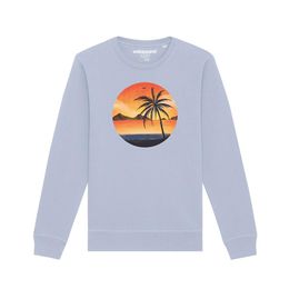 Watapparel Sweatshirt ' Sunset on palm beach ' male Blue size L
