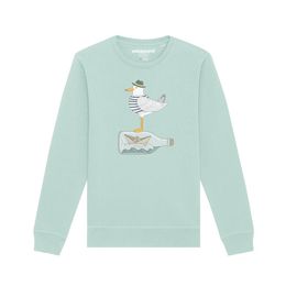 Watapparel Sweatshirt ' M&ouml;we mit Hut ' male Blue size XL