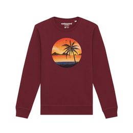 Watapparel Sweatshirt ' Sunset on palm beach ' male Red size S