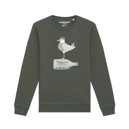 Watapparel Sweatshirt ' M&ouml;we mit Hut ' male Green size L
