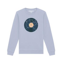 Watapparel Sweatshirt ' Broken Vinyl ' Herren Gr&ouml;&szlig;e XL beige / hellblau / gr&uuml;n