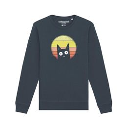 Watapparel Sweatshirt ' Sunset Cat ' male Grey size L