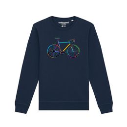 Watapparel Sweatshirt ' Fahrrad by night ' male Blue size L
