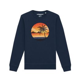 Watapparel Sweatshirt ' Sunset on palm beach ' male Blue size XXXL