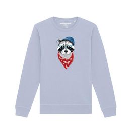 Watapparel Sweatshirt 'Waschb&auml;r' Herren Gr&ouml;&szlig;e S hellblau / mischfarben